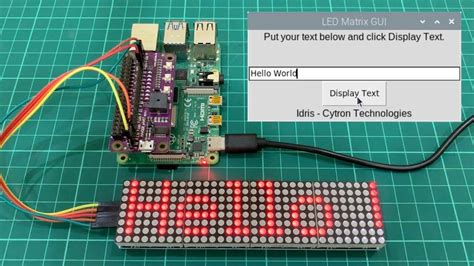 display text on dot matrix using raspberry pi s gui tutorials of