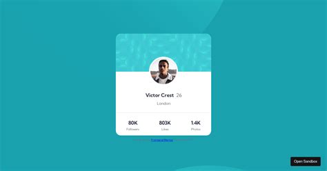 frontend mentor profile card component codesandbox