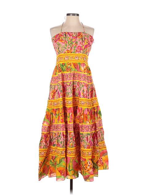 Farm Rio 100 Cotton Multi Color Yellow Casual Dress Size S 60 Off