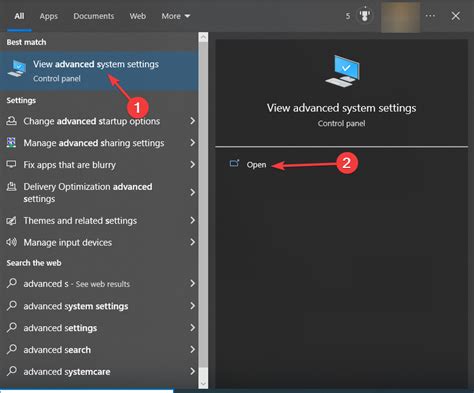 Advanced System Settings Windows 10 где найти