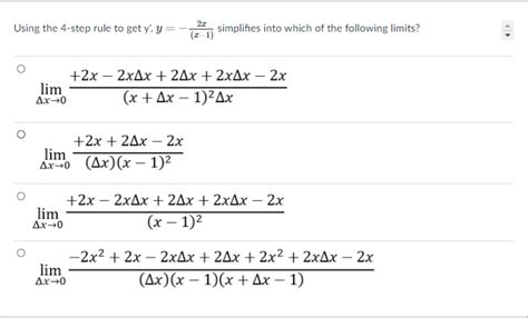 Solved 21 Using The 4 Step Rule To Get Y Y Simplifies