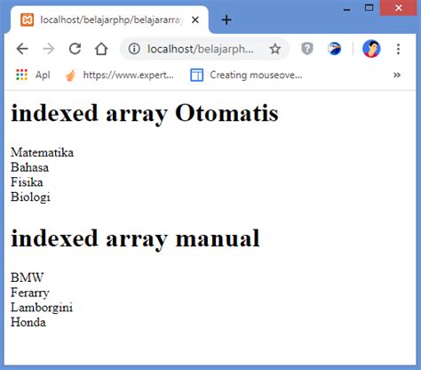 Tutorial Pemrograman Php Memahami Array Di Php