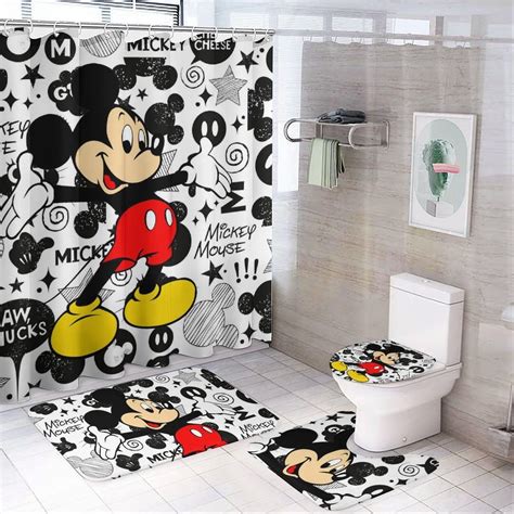Non Slip Shower Curtain Set With 4 Pieces Includes Shower