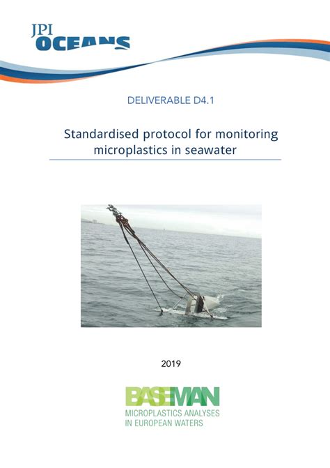 Pdf Standardised Protocol For Monitoring Microplastics In Seawater