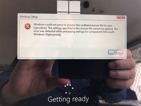 error windows could not parse or process the unattend answer file for