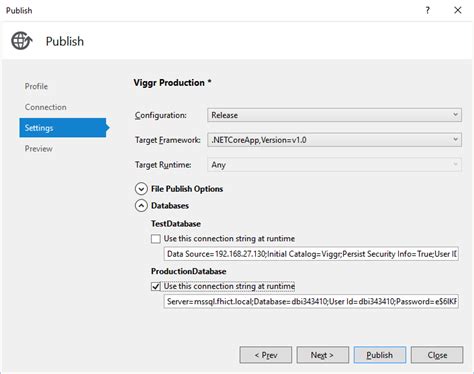 read connection string from appsettings json file in asp net core mvc