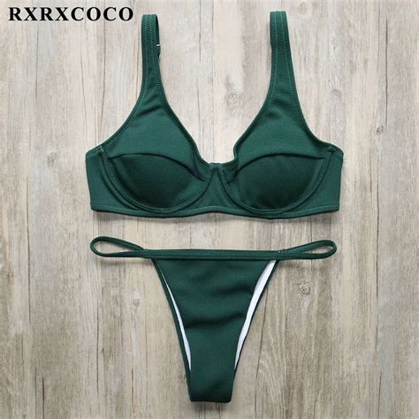 Rxrxcoco Sexy Underwire Bikinis Women Swimwear Bathing Suit Push Up