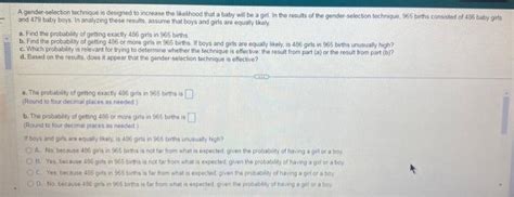 Solved A Gender Selection Technique Is Designed To Increase