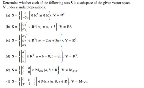 Solved Determine Whether Each Of The Following Sets S Is A