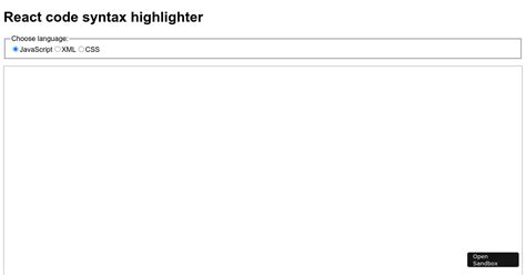 react syntax highlighter forked codesandbox