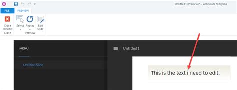 editing existing text in a text entry field articulate storyline
