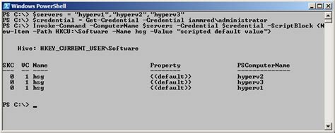use powershell to create new registry keys on remote