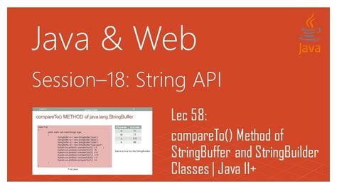 string api in java 58 compareto method of stringbuffer and