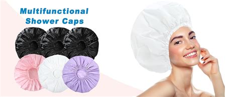 Jumbo Size Shower Cap 2 Pcs Waterproof Shower Caps For