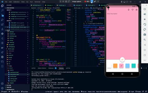 task schedule application with flutter and python for backend using