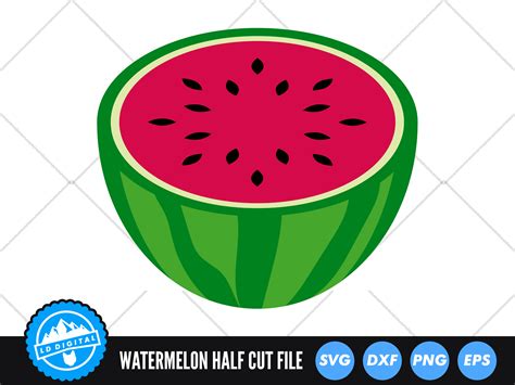 Watermelon Svg Kawaii Fruit Cut File Watermelon Half Svg By Ld