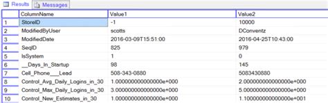 sql to identify column differences between two rows [control]