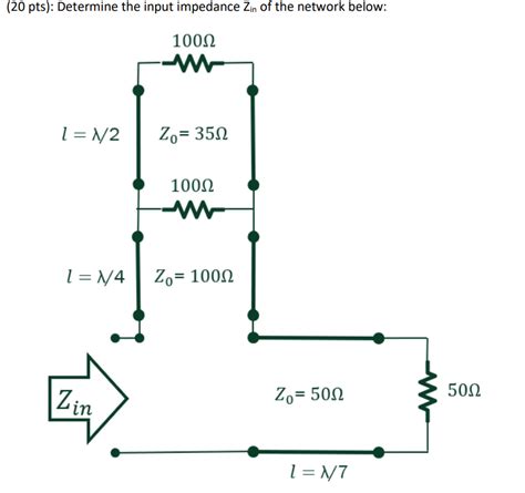 [solved] 20 pts determine the input impedance zin of the network