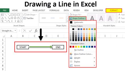 drawing a line in excel how to draw line in excel with