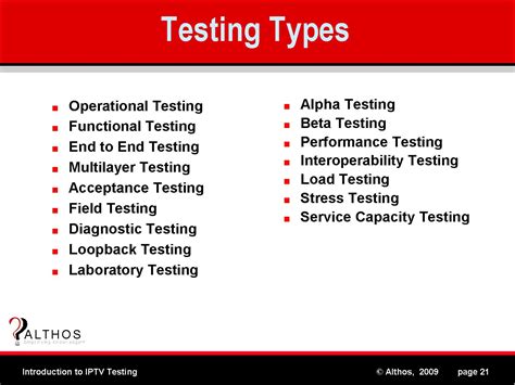 different types different testing types