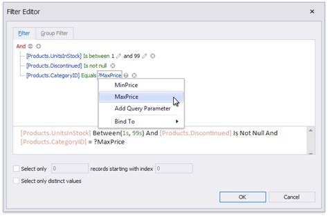 query builder reporting devexpress documentation