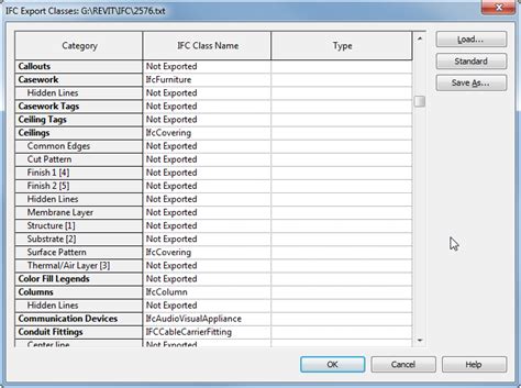 revit tips ifc mapping via excel