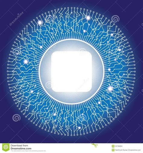 electronic circular circuit design with copyspace stock