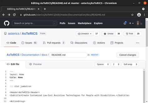 website editor guide asterics
