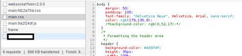javascript webpage is receiving css file but not
