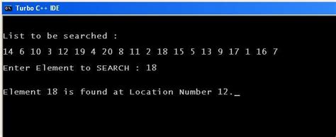a c program for linear search in 20 distinct numbers for key computer