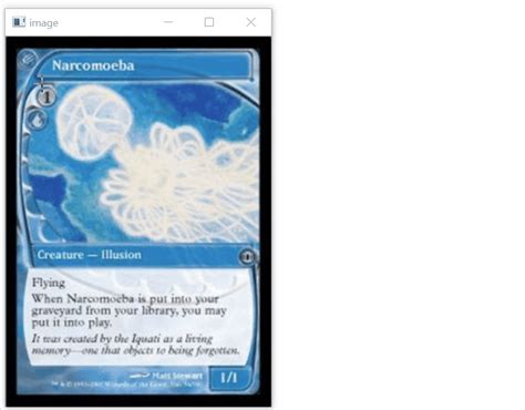 python extract artwork from table game card image with