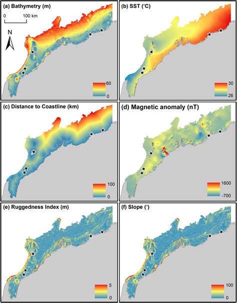 maps of environmental variable layers n 6 considered for use within