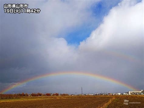 東北で虹ラッシュ 七色以上に見える「過剰虹」も ウェザーニュース