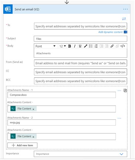 solved multiple attachments for send and email notificat power