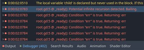 potential infinite recursion detected while setting a breakpoint after
