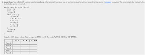 solved you will identify various assertions as being either