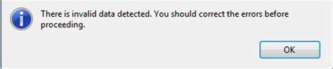 error there is invalid data detected you should correct the errors