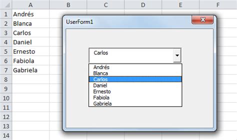combobox excel