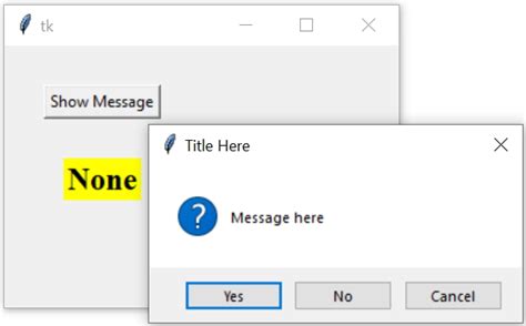 python tkinter for gui programs messagebox