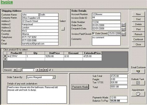 ms access invoice and quotation billing system ms access databases
