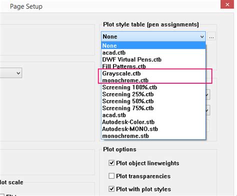 autocad plot style set to monochrome stb but still in color safasster