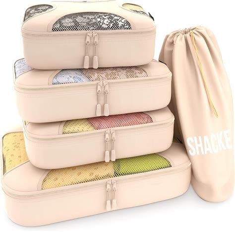Shacke Pak 5 Set Packing Cubes Travel Organizers With