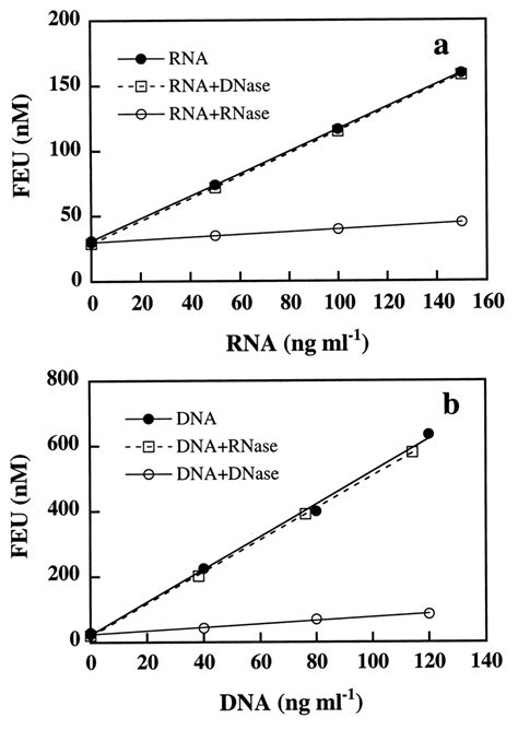 Rna A And Dna B Standard Curves Run Alone And In The Presence Of
