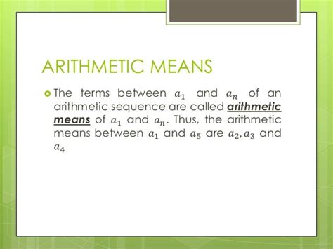 How To Find Arithmetic Mean Of A Sequence
