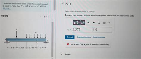 Solved Determine The Normal Force Shear Force And Moment