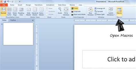¿cómo abrir el editor de vba macro en powerpoint