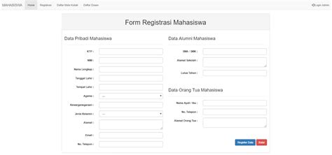 script html formulir pendaftaran