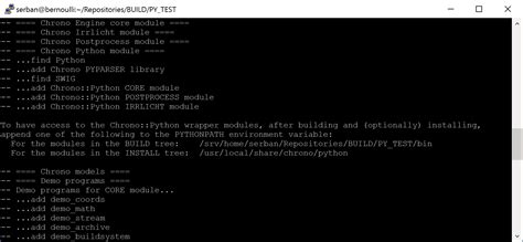 project chrono install the python module