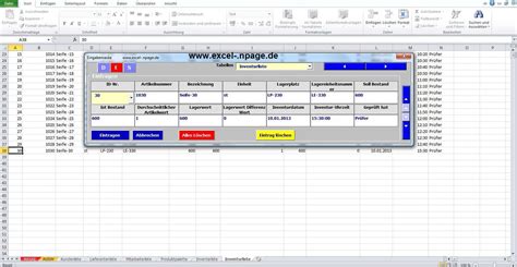 excel inventur tabelle
