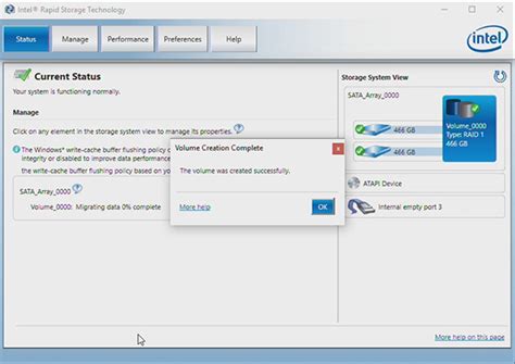 how to create a raid 1 volume within windows using the intel rapid